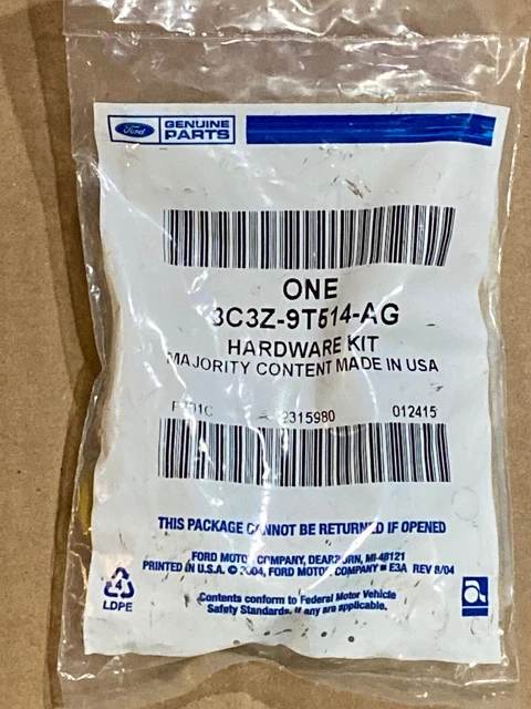 FORD GENUINE, TURBO Hardware Installation Kit, P/N 3C3Z-9T514-AG 6.0L ...