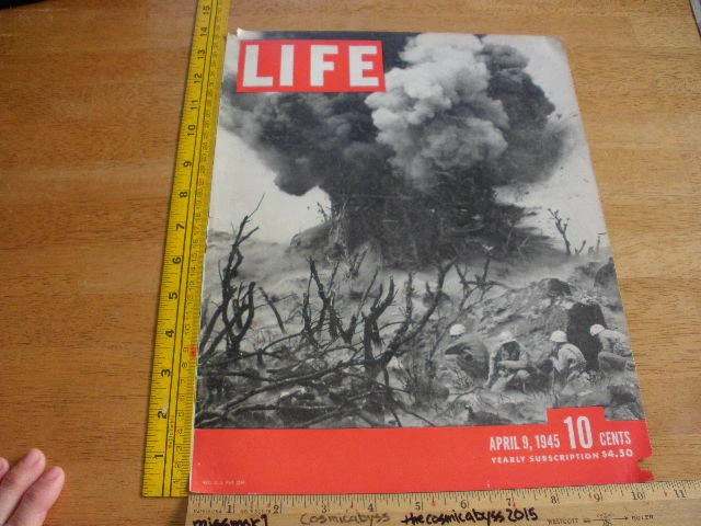 COMBAT PHOTO ARTILLERY soldiers WWII 1945 Life Magazine ORIGINAL cover ...