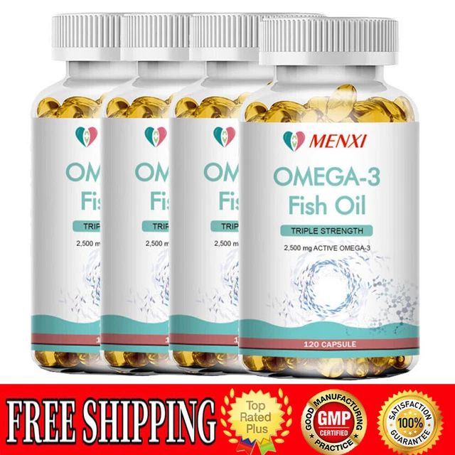 OMEGA 3 FISH Oil Cap 3x Strength 2500mg EPA & DHA Highest Potency Joint ...