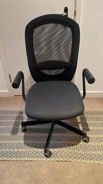USED IKEA FLINTAN Office Chair with Armrests Black £25.00 - PicClick UK