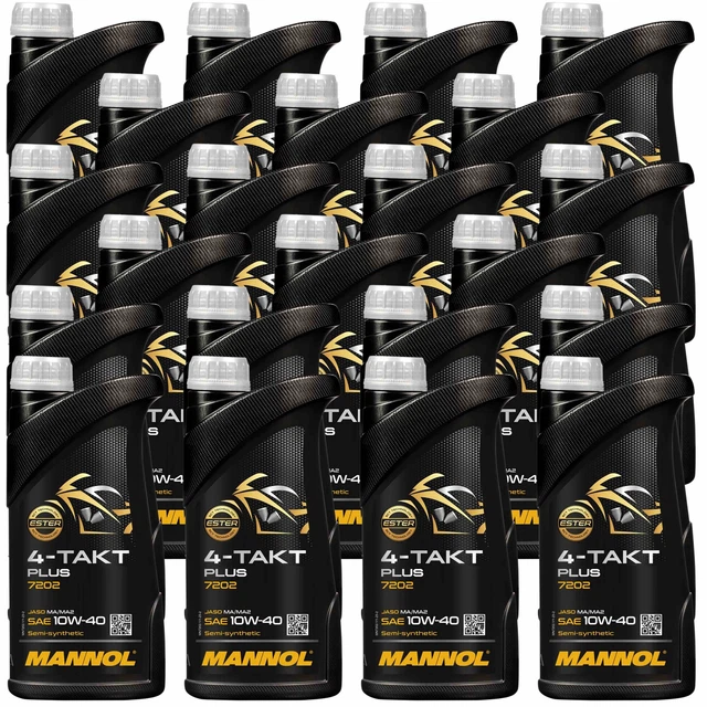 22X1 LITRES MANNOL 4-Tact Plus 10W-40 Huile Moteur Moto Huile JASO MA ...