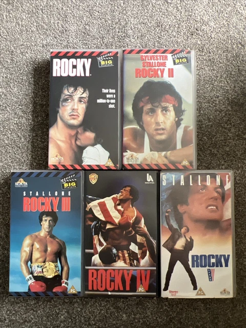 SYLVESTER STALLONE - Rocky 1-5 - VHS Video Tapes Small Box x 5 - Bundle ...