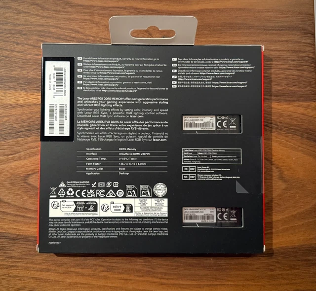 LEXAR ARES GEN2 DDR5 6000MHz CL28 48GB(2x24GB) Hynix RGB RAM, Intel XMP ...