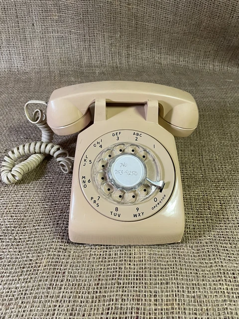 VINTAGE, DIAL ROTARY Telephone “Bell Systems -Western Electric” Beige £ ...
