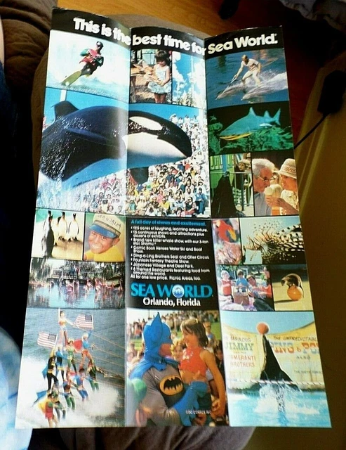 SEA WORLD MARINE Life Theme Park Brochure Orlando, Fl Batman Dc Comics ...