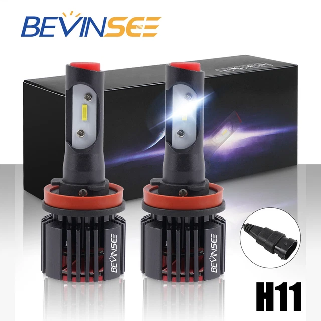 BEVINSEE 2X H11 H8 H9 LED Headlight Globes Bulbs 6500k 50W High/Low Beam White EUR 10,74 ...