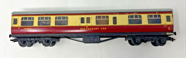 HORNBY DUBLO CRIMSON & Cream W9562 Restaurant Car Metal Coach OO Gauge ...