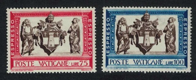 SALE VATICAN EXPRESS Mail Arms of Pope John XXIII 1960 MNH SG#E334-E335 ...