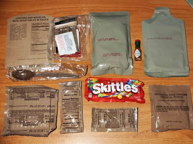 INDIVIDUAL MRE RATION packs 1-24 Menu Surplus Camping meals - British ...