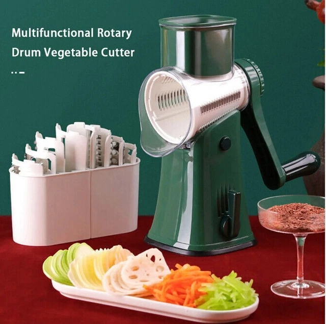 ROTARY FOOD SLICER Chopper Cheese Grater Fruit Vegetable Shredder ...