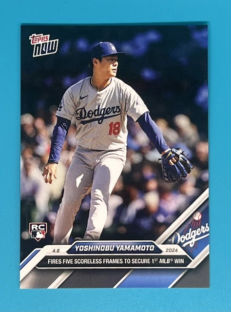 2024 TOPPS NOW MLB #42 Yoshinobu Yamamoto Los Angeles Dodgers Rookie ...