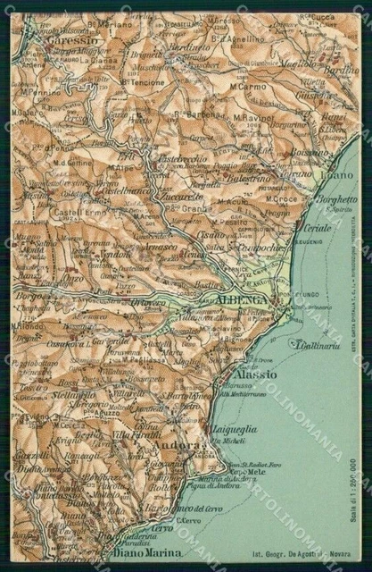 SAVONA ALBENDA DIANO Alassio Map 27 Postcard RT2502 £15.37 - PicClick UK