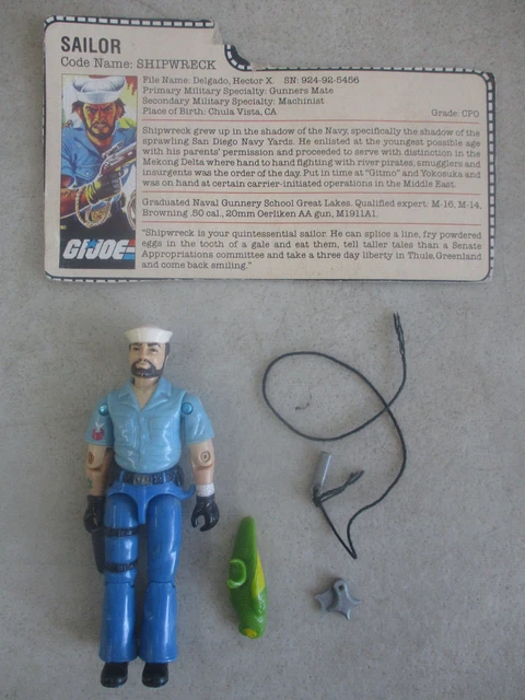 VINTAGE 1985 GI Joe Shipwreck Figure With File Card + Polly + Boarding ...