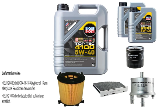 INSPECTION SET LIQUI Moly Top Tec 4100 5W-40 7L pour VW Jetta IV 1.2 ...