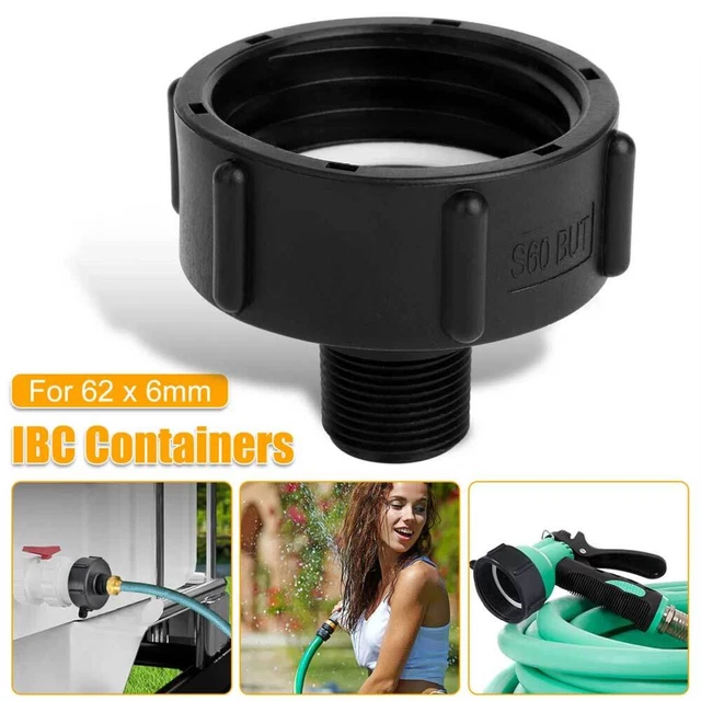IBC TOTE TANK Water Adapter Coarse Thread 2"Drain Plug For Garden Hose ...
