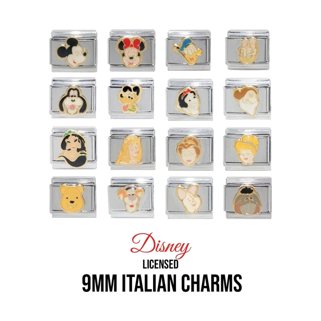 DISNEY CHARACTERS 9MM Italian Charm - Fits 9mm Italian charm bracelets ...