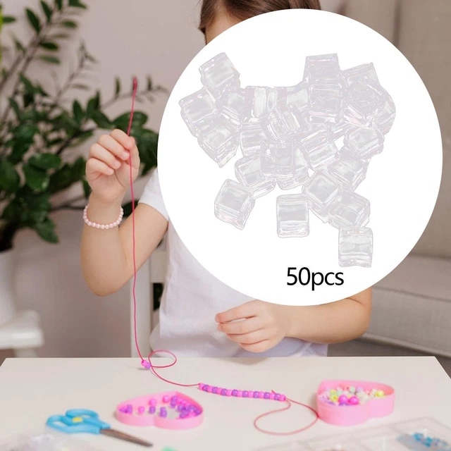 50X CLEAR FAKE Ice Cubes Resin Mixed Simulation for Boys and Girls ...