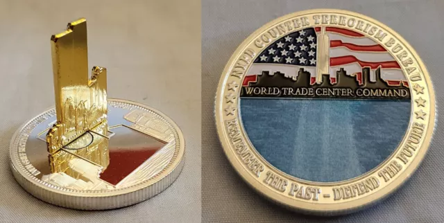 9/11 GOLD SILVER Coin 3D Stand Up Twin Towers New York City United ...