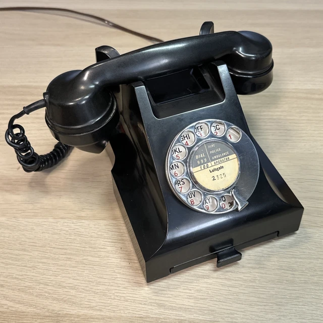 VINTAGE RETRO GPO Black 332? Bakelite Rotary Dial Telephone Working ...