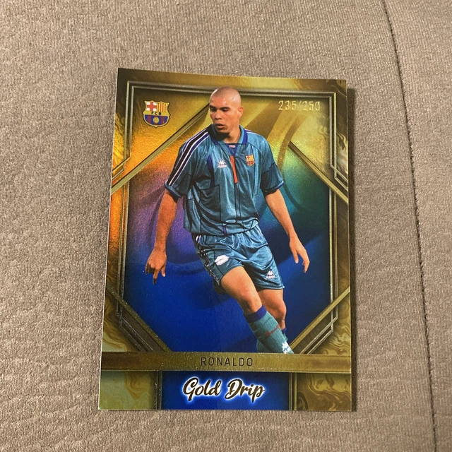 TOPPS BARCELONA TEAM Set 2023 2024 Gold Drip Ronaldo Nazario R9 /250 ...