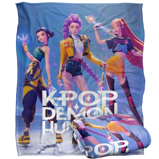KPOP DEMON HUNTERS Huntrix Stage Pose Super Soft Throw Blanket 152 X ...