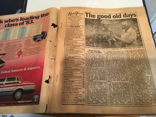 RADIO TIMES: HELEN Mirren, Canoeing, Open Golf, 9-15 July 1983 ...