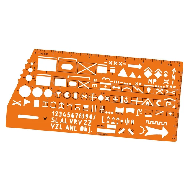 DRAWING TEMPLATE STENCIL with 1:50 000 Scale Measuring Ruler £9.37 ...