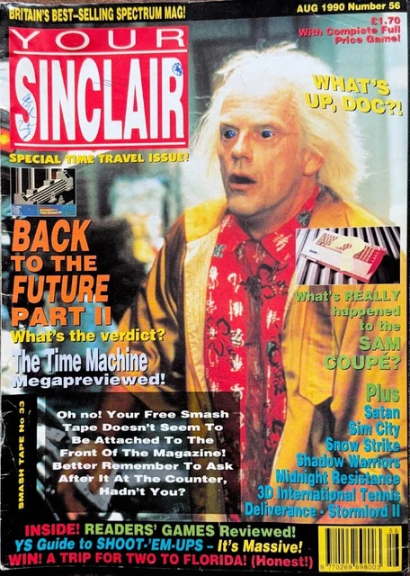 YOUR SINCLAIR ISSUE 56 August 1990 - ZX Spectrum Magazine £6.96 ...
