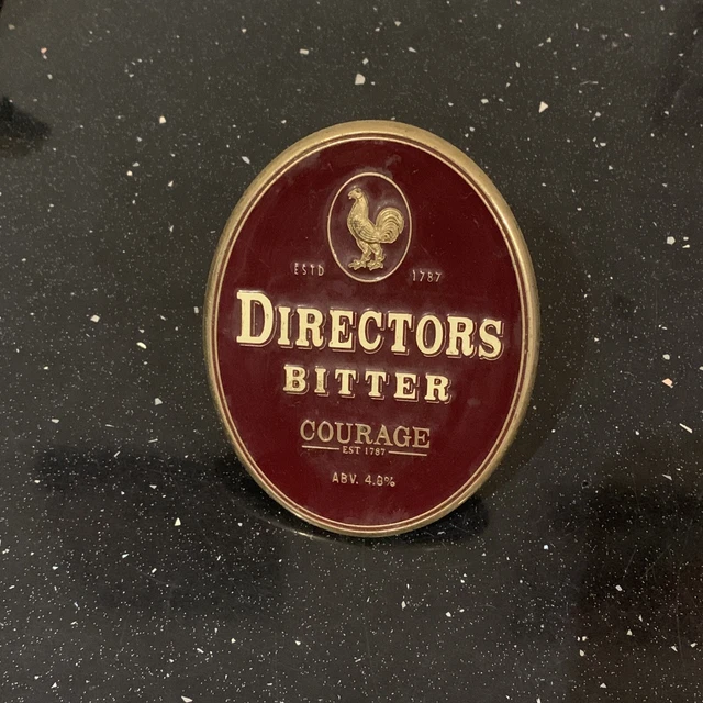 VINTAGE DIRECTORS COURAGE Bitter Sign TRADITIONAL BEER PUMP CLIP BADGE ...