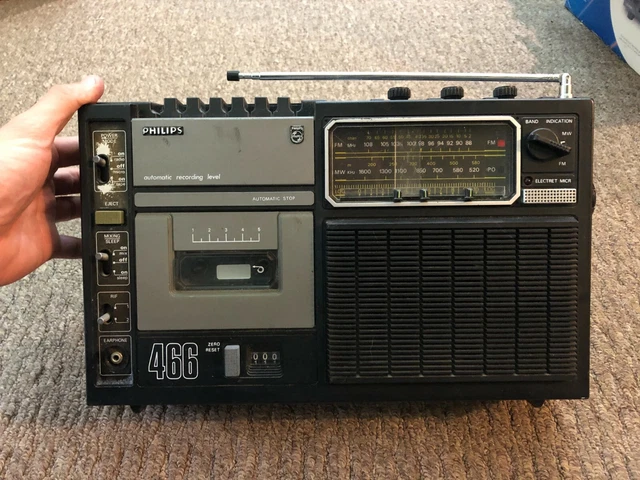 VINTAGE PHILIPS 466 Automatic Recording Cassette Tape Radio EUR 55,72 - PicClick FR