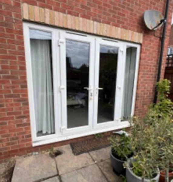 UPVC FRENCH DOORS White External Double Glazed Used Patio Back Door Set ...