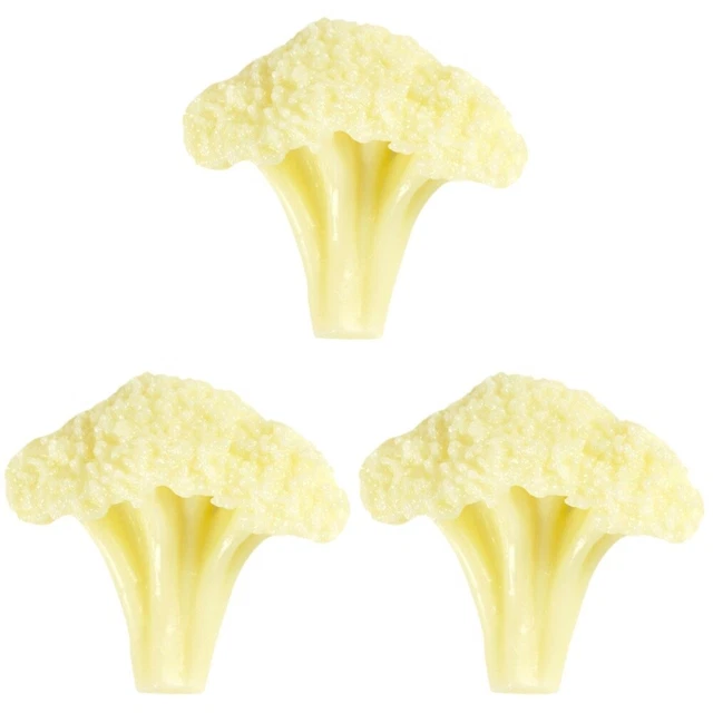 3 PCS CAULIFLOWER Model False Vegetable Pvc Broccoli Slice Prop ...