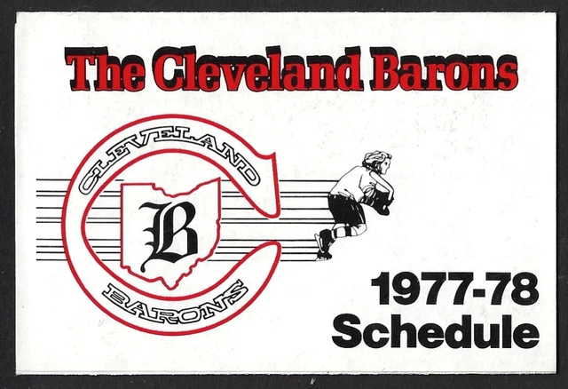 RARE 1977-78 CLEVELAND Barons NHL Hockey Schedule !!! Radio Network ...
