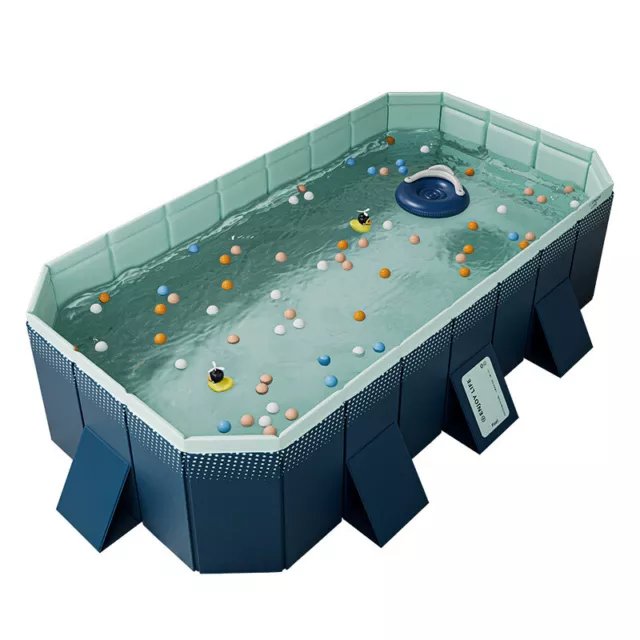 FOLDABLE LARGE RECTANGULAR Above Ground Outdoor Swimming Pool For Adult ...