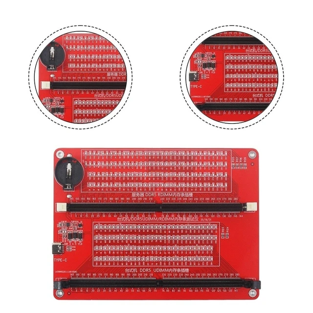 LED EQUIPPED DDR5 Memory Tester for UDIMM RDIMM Modules Fast Diagnosis ...