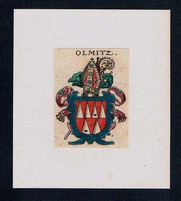 17.JH. OLMITZ ARMOIRIES Coat Of Arms Heraldry Héraldique Gravure sur ...