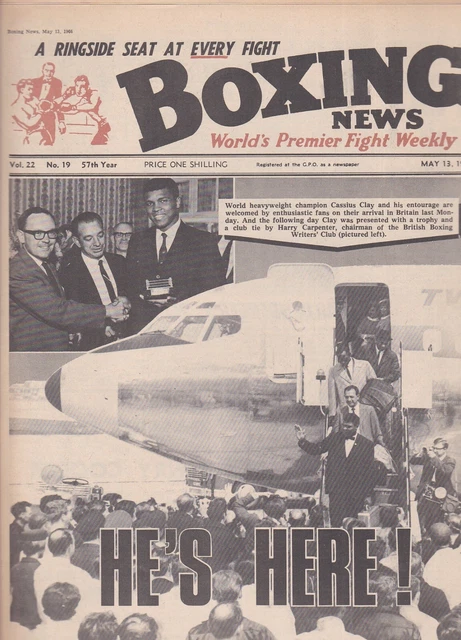 BOXING NEWS - 13 May 1966 - Cassius Clay arrives in UK For Henry Cooper ...