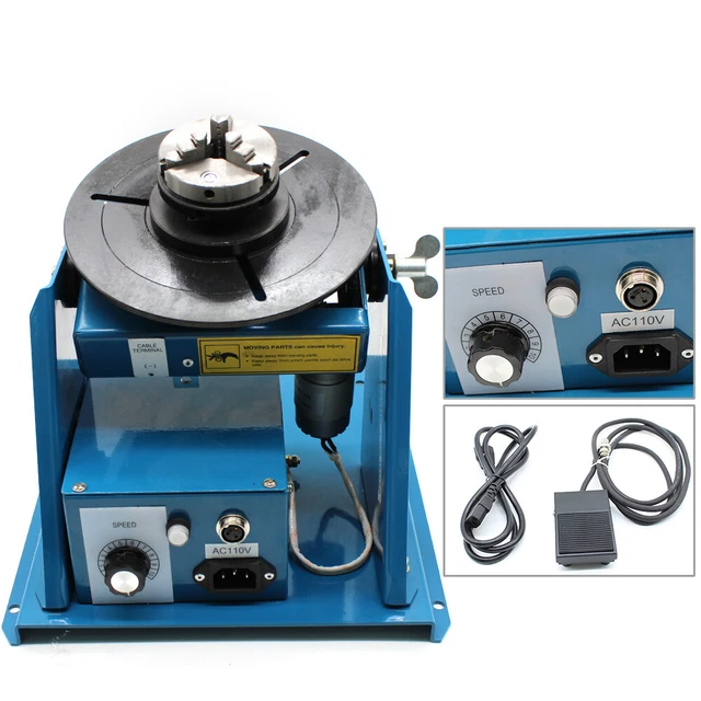 110V WELDING POSITIONER Bench Rotary Welding Positioner Turntable w/ 3 ...