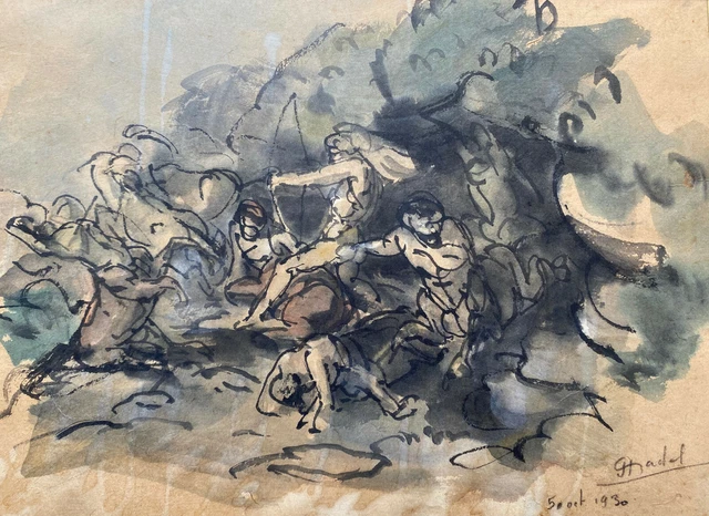 TABLEAU LAVIE DE Jules CHADEL (1870-1942) "Scène mythologique" Le ...