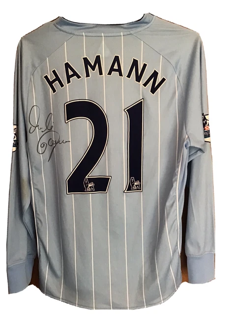 MANCHESTER CITY MATCH worn shirt ,Signed. (worn 25 August 2007 v ...