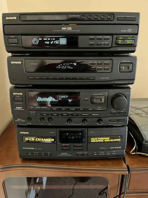 AIWA HIFI SYSTEM Z-D3300m Multi disc player Inc turn table & speakers £ ...