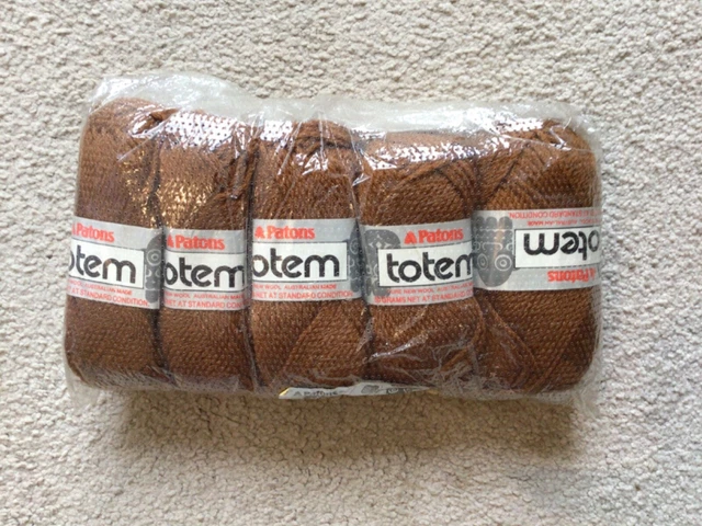 PATONS TOTEM PURE Wool 8 Ply Yarn Cinnamon Brown-5 X 50 Gr Balls $27.50 ...
