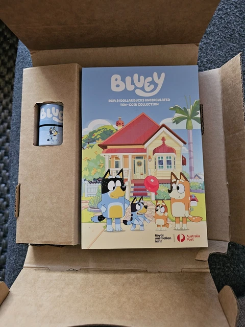 2024 BLUEY $1 Tube & Folder Set 10 Coins Dollar Bucks EUR 45,41 ...
