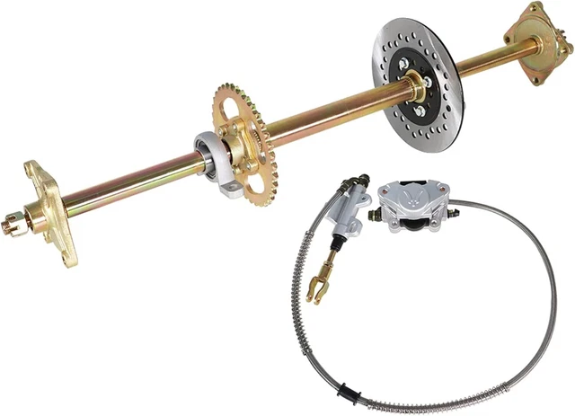 810MM REAR AXLE Brake 420 Sprocket Hub Kit Quad Go Kart ATV Buggy Golf ...