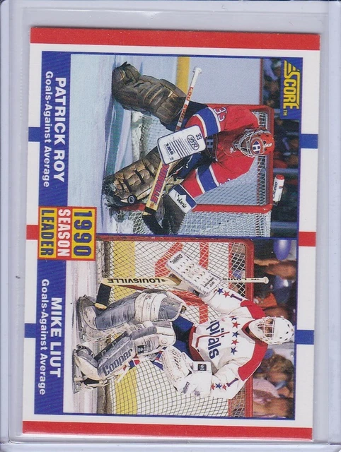 PATRICK ROY MIKE Liut Season Leader 1990 Score Canadian Hockey Card 354 ...