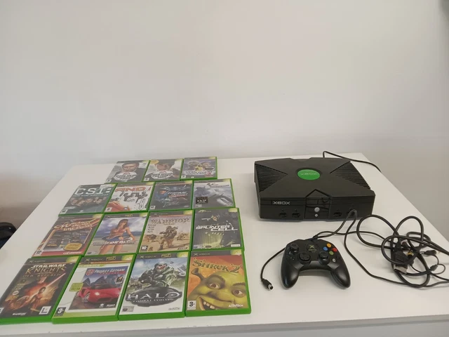 ORIGINAL XBOX CONSOLE Bundle 2005 Model PAL Controller & Games Halo ...
