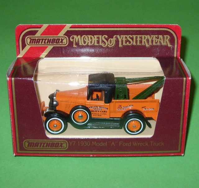 MATCHBOX YESTERYEARS / Y7 1930 Model A Ford Wreck Truck 'Barlow' in ...