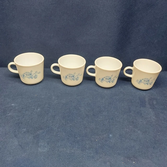 CORELLE BY CORNING "COLONIAL MIST" Set/4 Coffee/Tea Mugs Retired EUC ...
