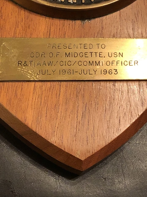 VIETNAM WAR US Navy Destroyer Force Atlantic Fleet Plaque Cdr Oliver ...