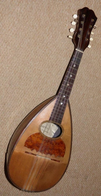 ANTIQUE ITALIAN FLUTED Bowl Back 8-String Mandolin By Stridente Naples ...